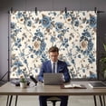 8x6ft Photo Backdrop, Blue Spring Floral Soft Polyester Backdrop ...