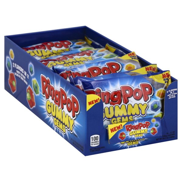 Ring Pop Gummy Gems Candy Assorted Flavors 3.7 Oz (Pack Of 16 ...