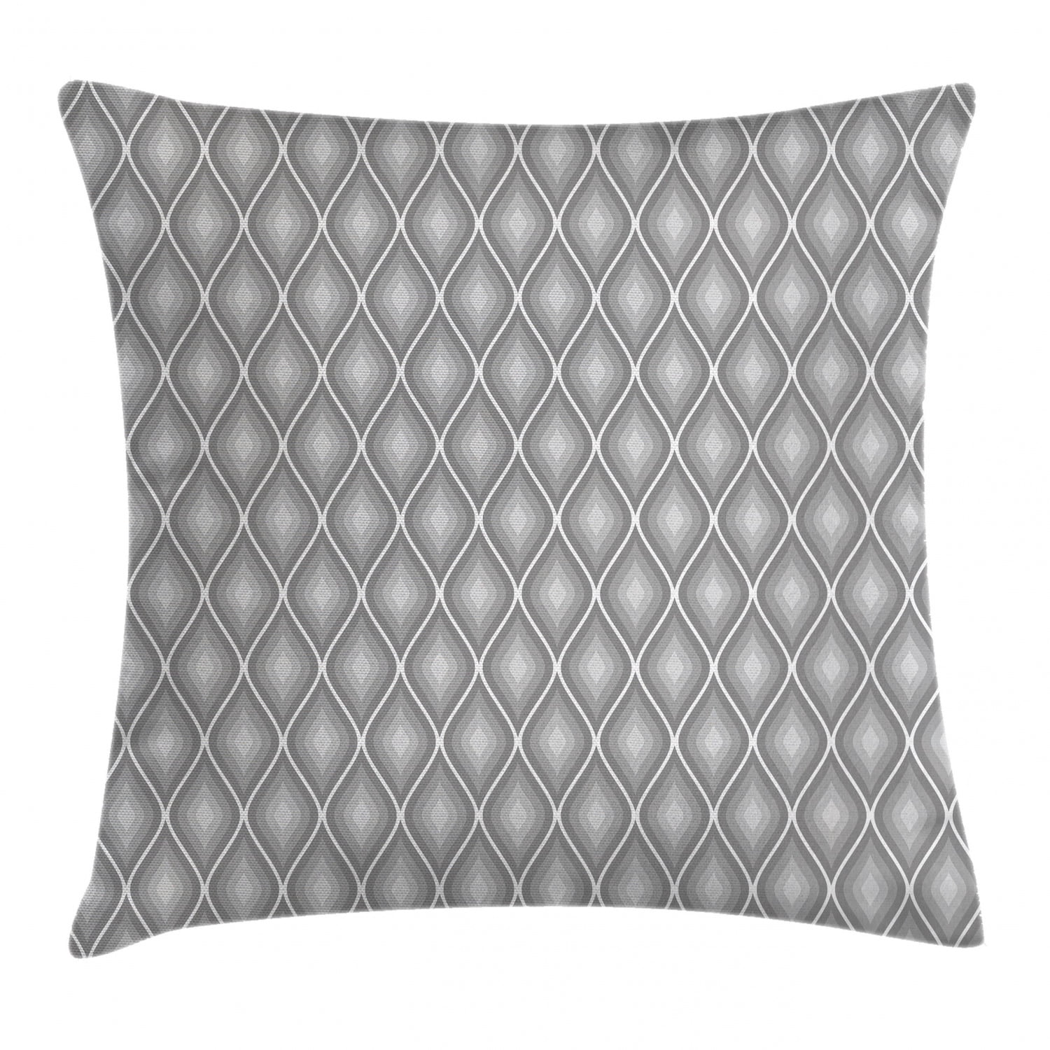 Grey Decor Throw Pillow Cushion Cover, Rhombus Forms in Victorian ...