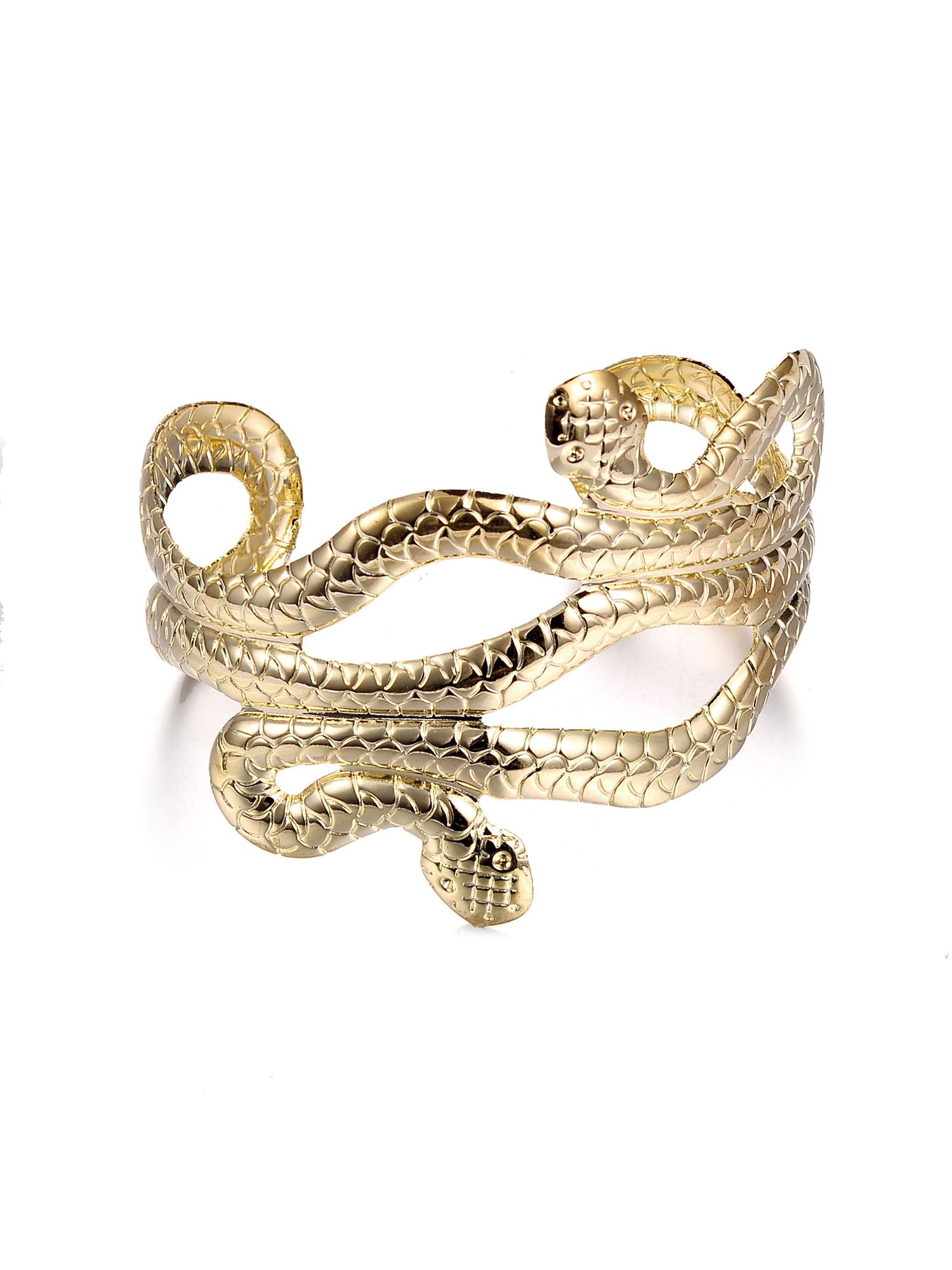 Lux Accessories Gold Tone Two Headed Snake Wrapped Egyptian Style ...