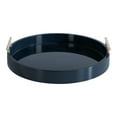 Kate And Laurel Lipton Modern Round Tray, 15.5 Diameter, Navy and ...