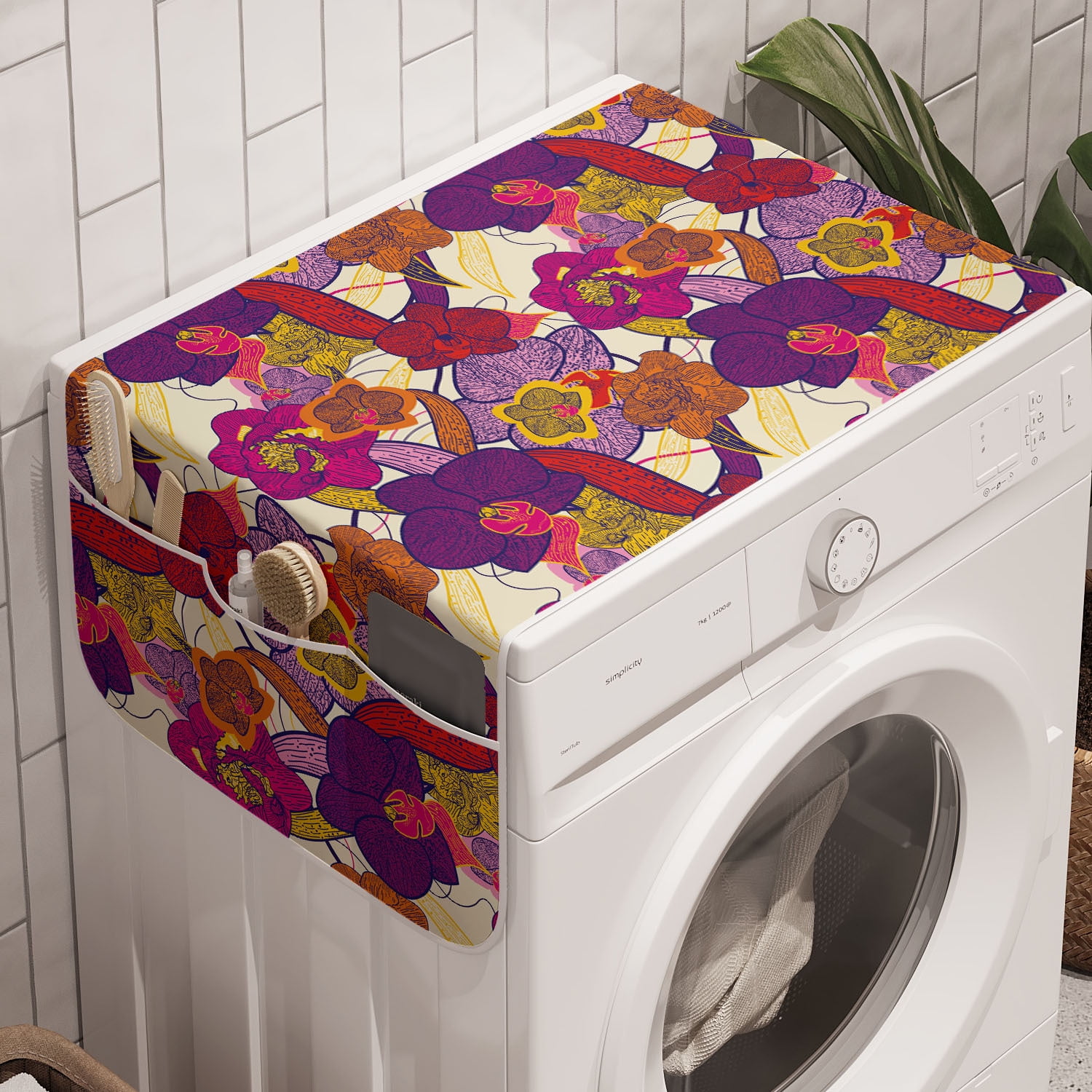 Colorful Washing Machine Organizer, Vibrant Colored Orchid Flowers with ...