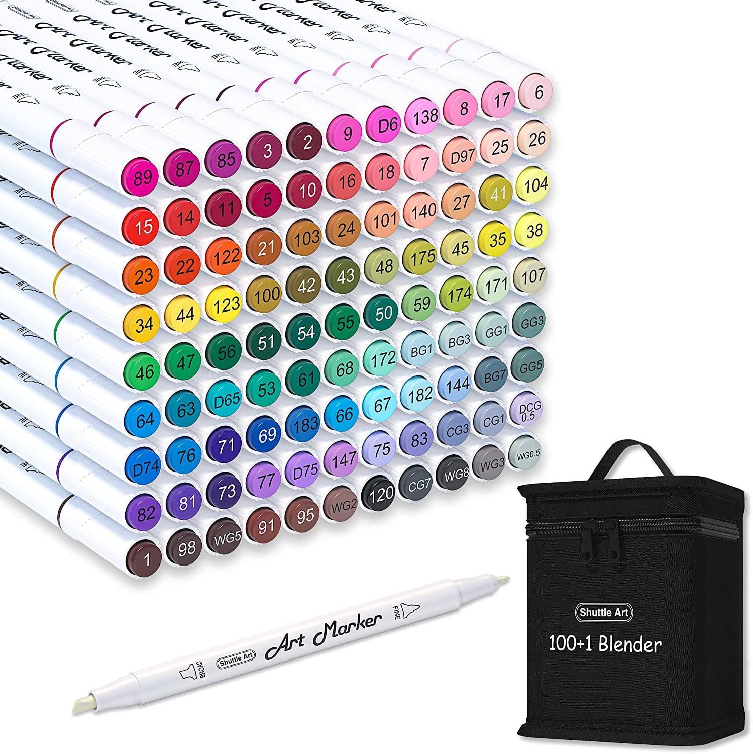 Shuttle Art 101 Colors Dual Tip Alcohol Based Art Markers - Walmart.com