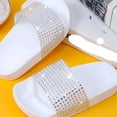 Losmtrace Girl's Sparkly Rhinestone Slides - Chunky Glitter Sandals ...