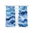 Abstract Blue Gradient Marble Texture Chiffon Sheer Curtains 63 Inches ...