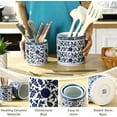 2 Pcs Blue and White Kitchen Utensil Holder 5"+6.1" Ceramic Kitchen ...