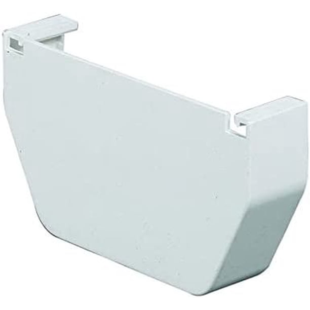 Amerimax 5.8 in. H x 4.5 in. W x 5 in. L White Vinyl Gutter End Cap ...