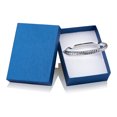 Sterling Silver Bangle Bracelet with Star Diamond Cut Design - Walmart.com