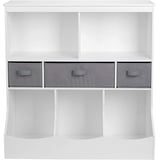 UTEX Kids Toy Box and Bookshelf Combo, Wooden Children's Playroom ...