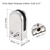 Stainless Steel Glass Clamp, Glass Clip Curved Back Round Glass Bracket ...