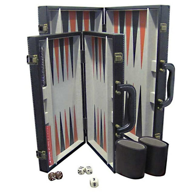 Black Leatherette Backgammon Set - Walmart.com