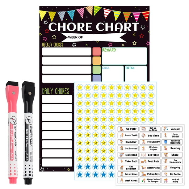 Reward Behavior Chart For Kids At Home, Waterproof Chore Chart With ...