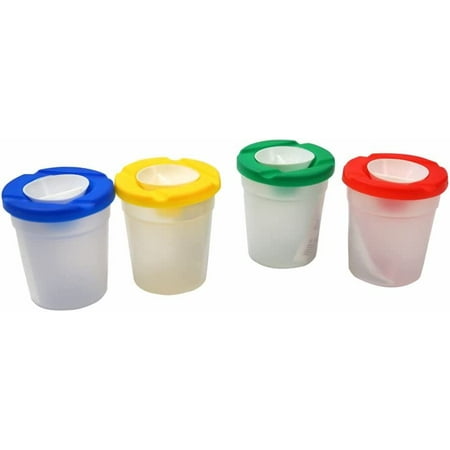 Non-Spill Paint Pots with Lid Stopper Assorted Colours Arts and Crafts ...