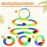 Anpro Glow Race Track Set for Kids, 114pcs Glow in the Dark Flexible ...