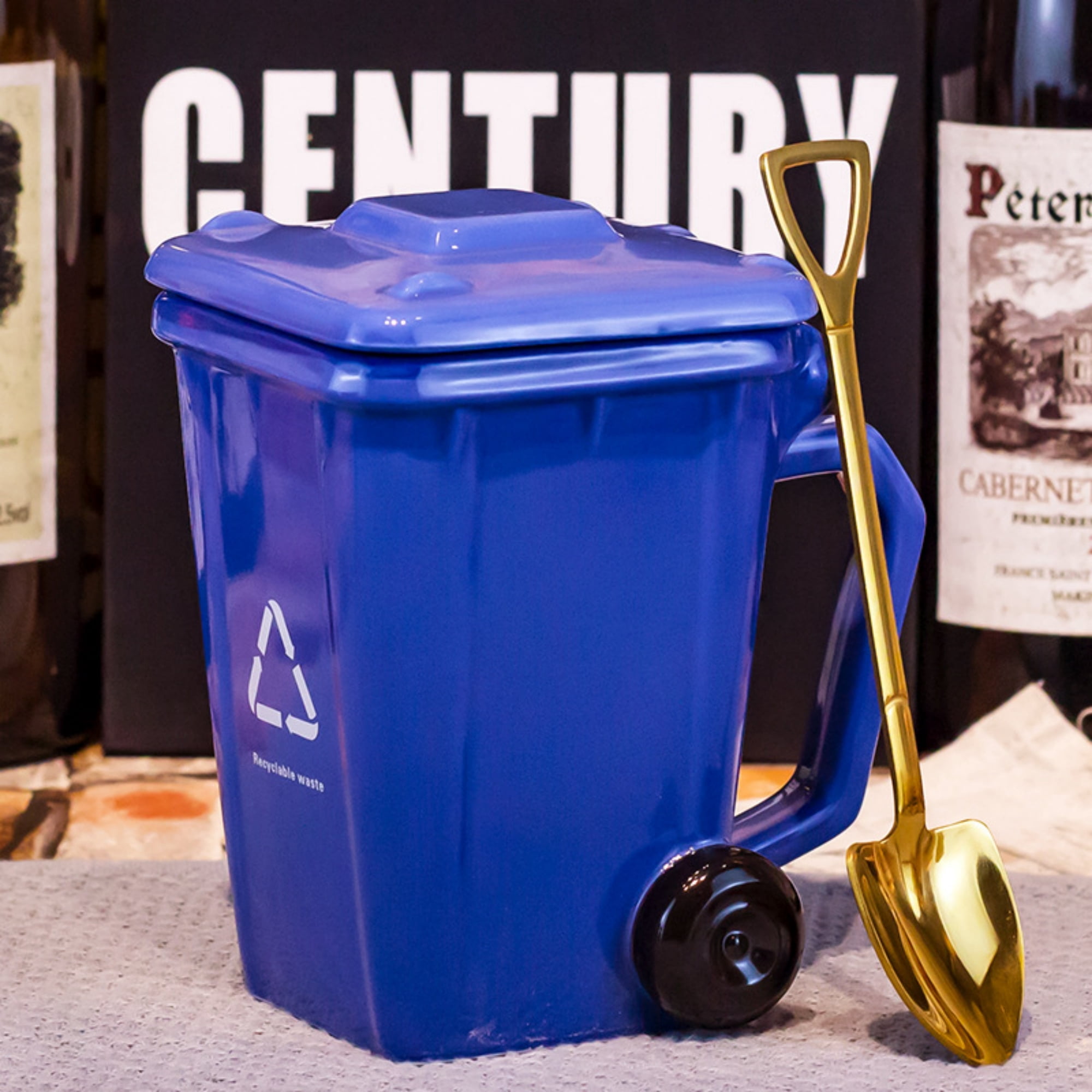 Cipaher Mini Curbside Trash Can Pen Cup Mug and Unique Small Size ...