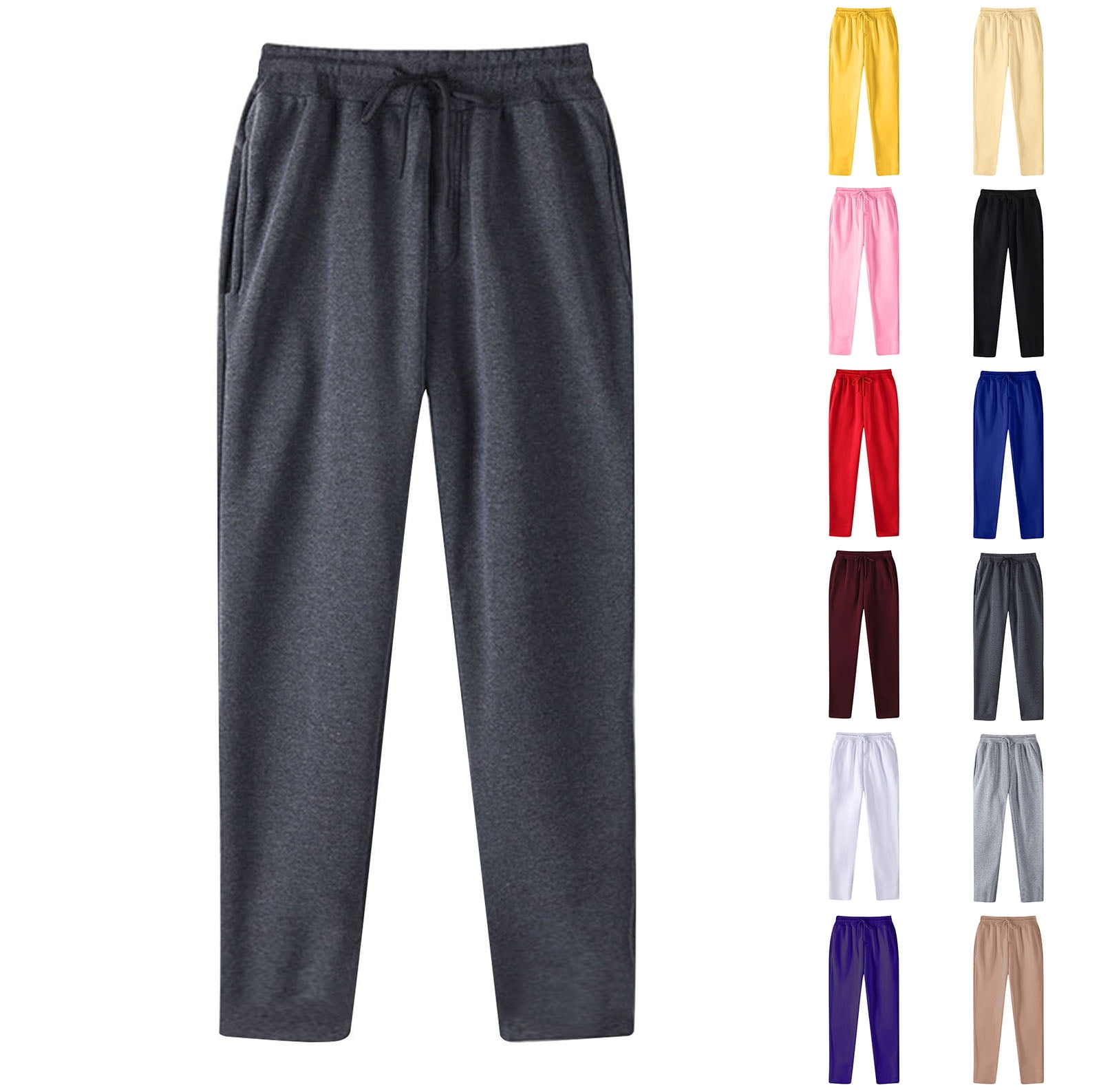 LIBRCLO Mens Sweatpants Open Bottom,Baggy Jogger Pants with Pocket,Dark ...