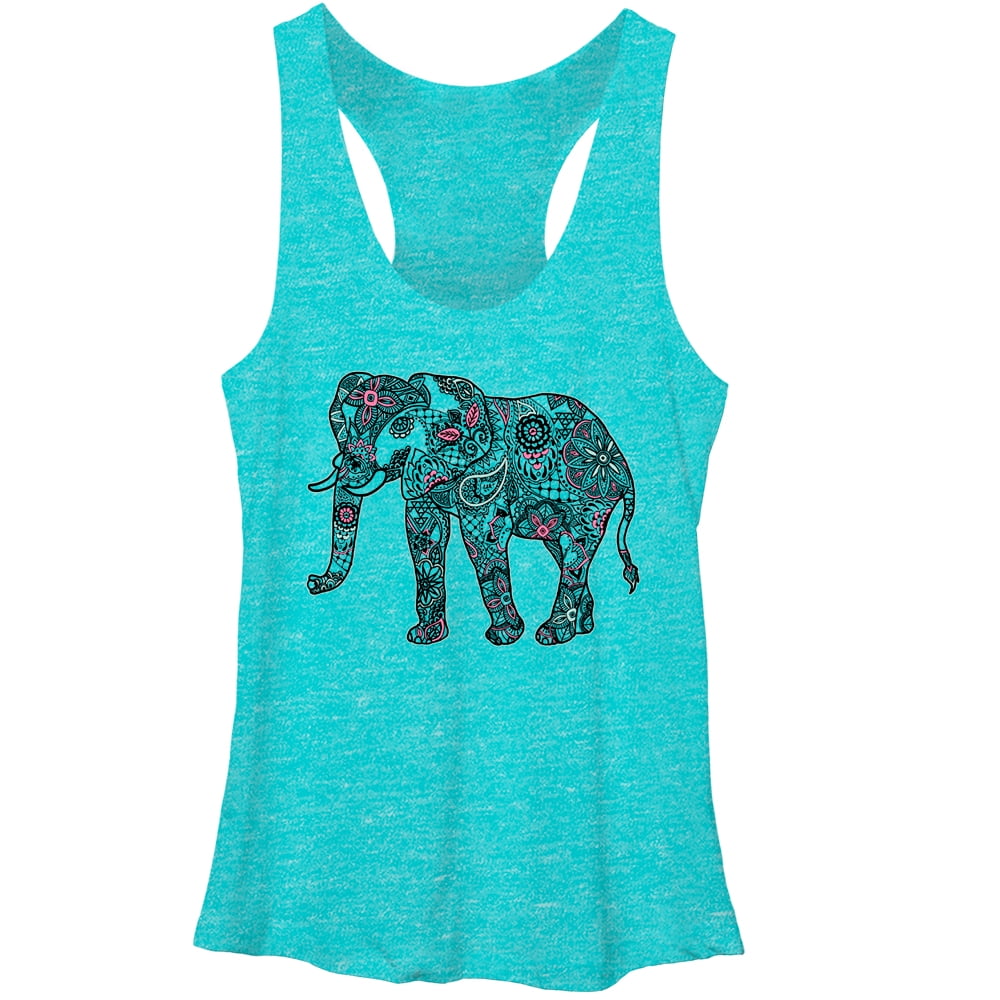 Women s Lost Gods Henna Elephant Racerback Tank Top Tahiti Blue Medium women-s-lost-gods-henna-elephant-racerback-tank-top-tahiti-blue-medium
