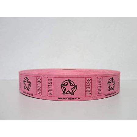 Raffle Tickets - Pink Star Single Roll - Roll of 2000 Star Raffle ...