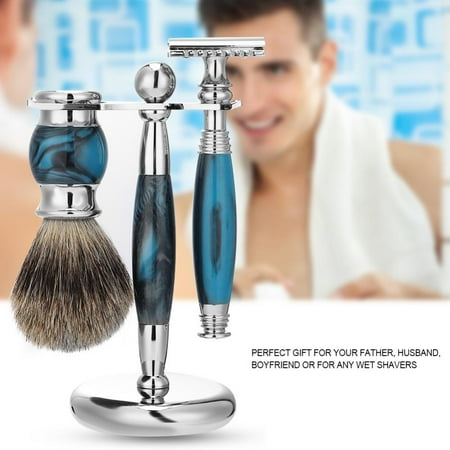 Qiilu 6 Colors Men Manual Safety Double Edge Razor Set + Shaving Brush ...