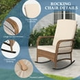 3-Piece Wicker Rocking Chair Set with Cushion, Tempered Glass Table ...