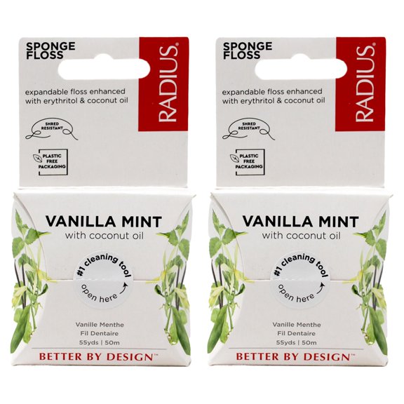 Radius 792727 Vegan Sponge Floss - Vanilla Mint - Pack of 6 - Walmart.com