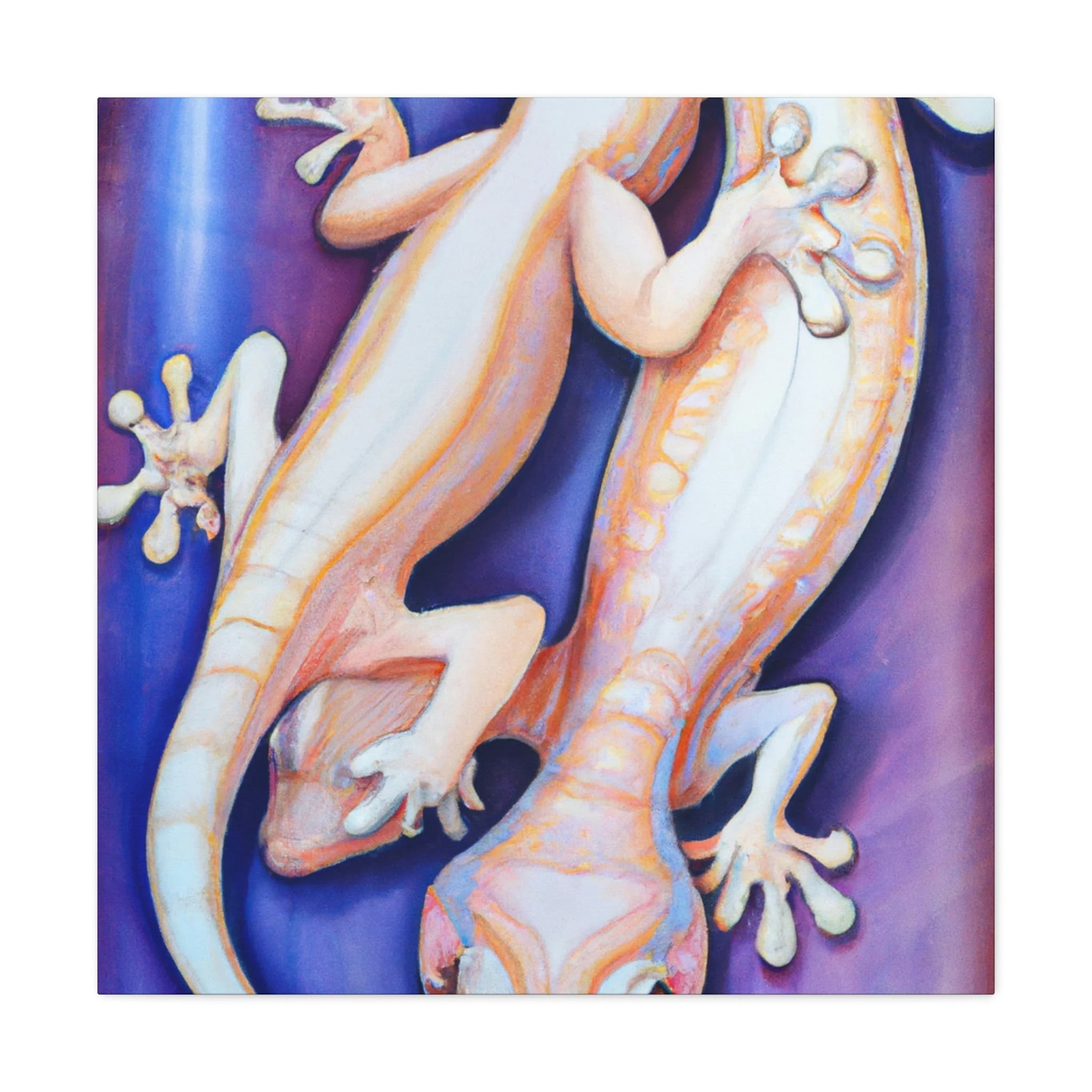 Geckos in Gold Gloss. - Canvas - Walmart.com