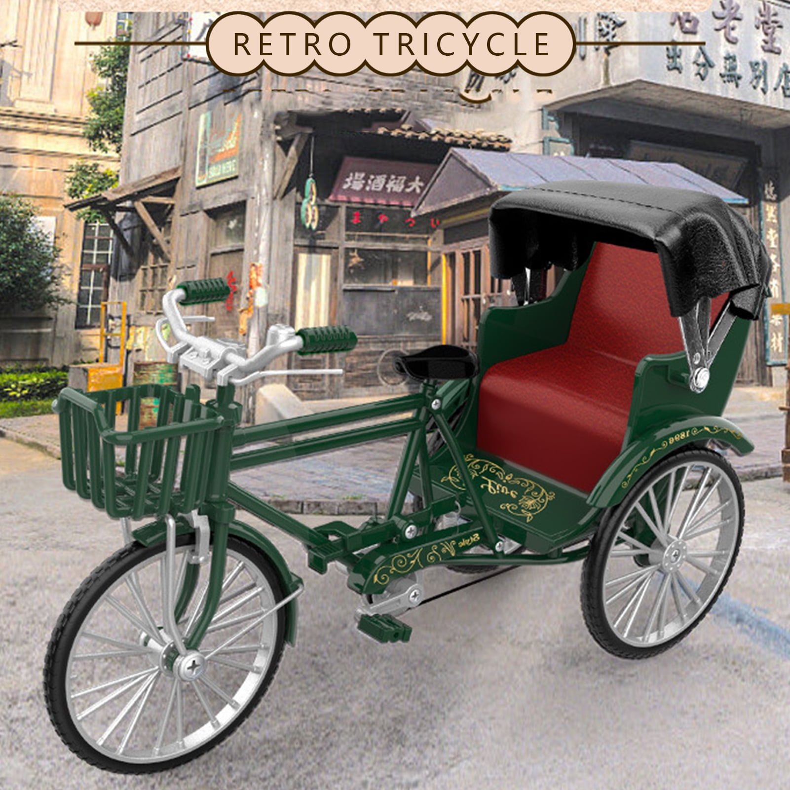 Nostalgic Tricycle Model in Retro Style with Extendable Canopy and ...