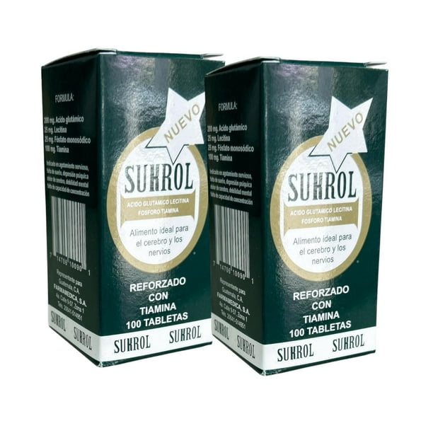 Sukrol Ácido glutámico con Tiamina 100 tabletas Paquete de 2 | Bodega ...