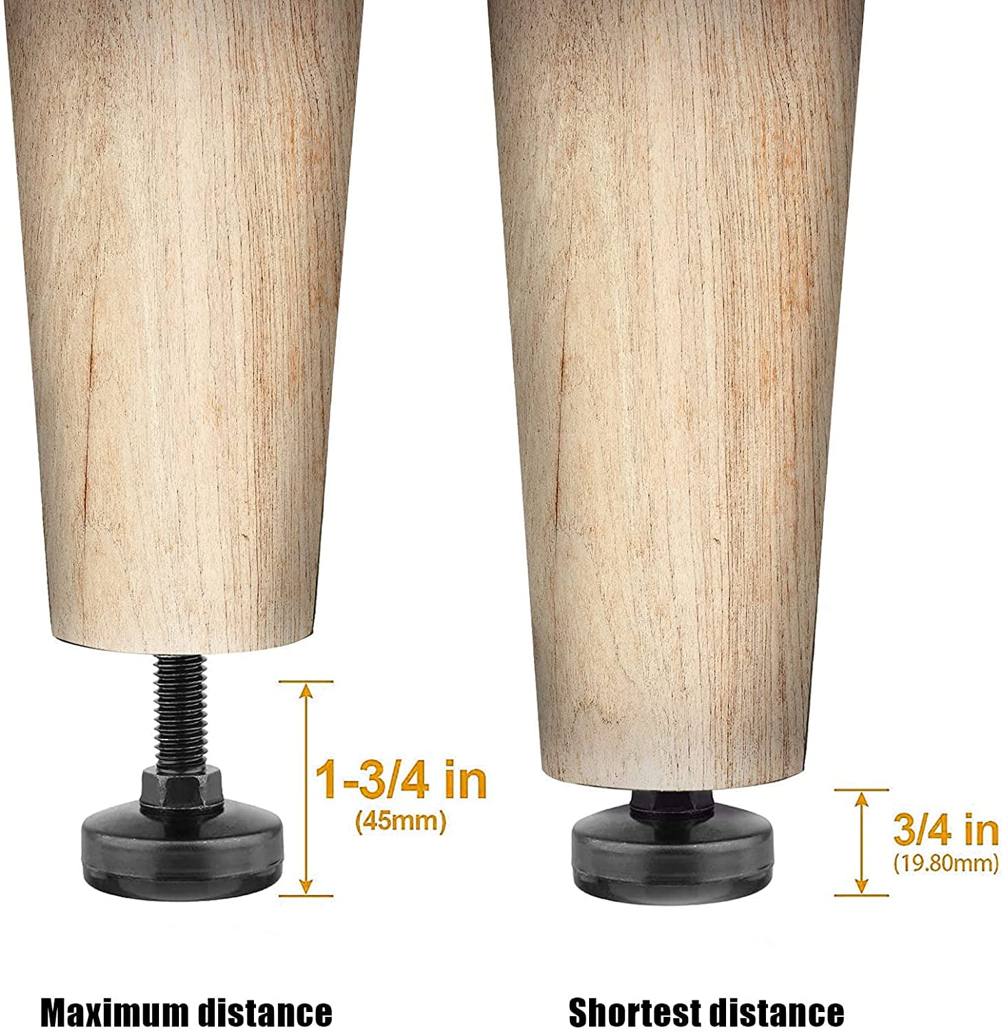 Buy Furniture Levelers,8 Pieces Adjustable Feet Levelers, Black T- Nut ...