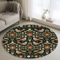 Birds Floral Round Rug 3ft Washable Circle Entryway Rugs Non Slip ...
