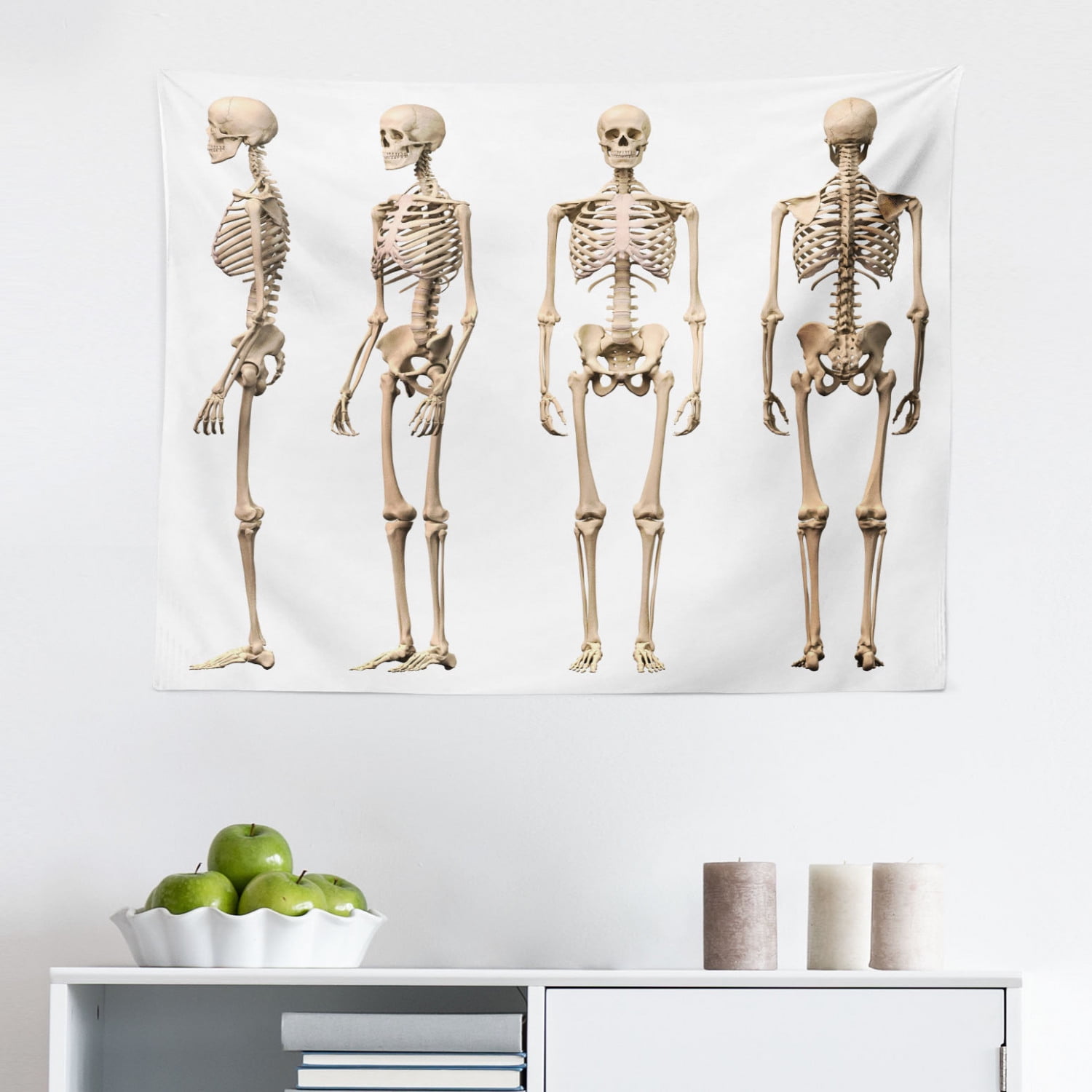Human Anatomy Tapestry, Male and Female Bodies with Inner Mass Build ...
