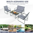 Costway 4-Piece Metal Patio Furniture Chat Set Outdoor Conversation ...