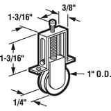 Sliding screen door insert style roller, aluminum housing and high ...
