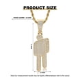 2 PCS Couple Crooked Head Necklaces for Men Women Gold Rhinestone Tilt ...