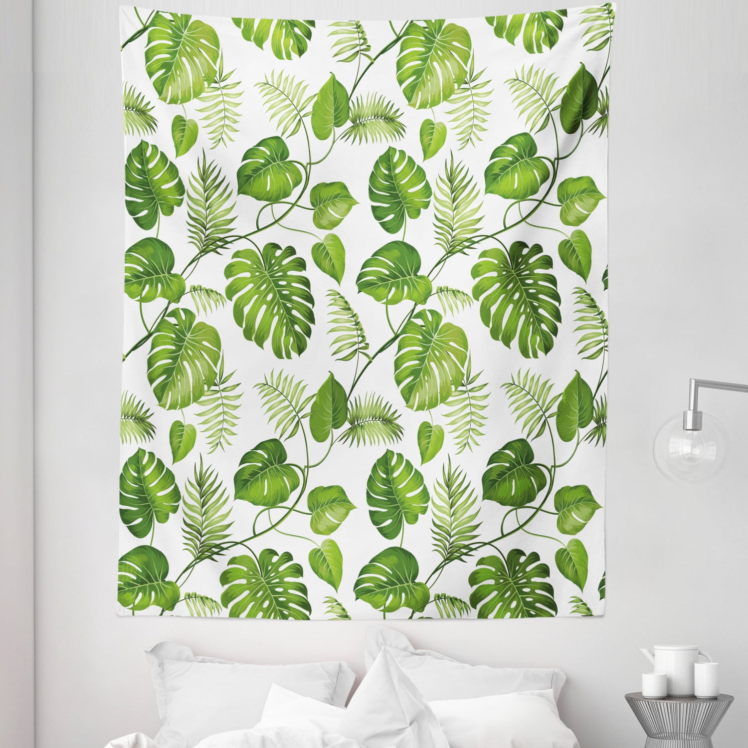 Leaf Tapestry, Brazilian Rainforest Foliage Nature Ivy Swirls Palm ...