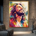 Affixzi Colorful Jesus Portrait, Modern Christian Art, Wall Decor ...