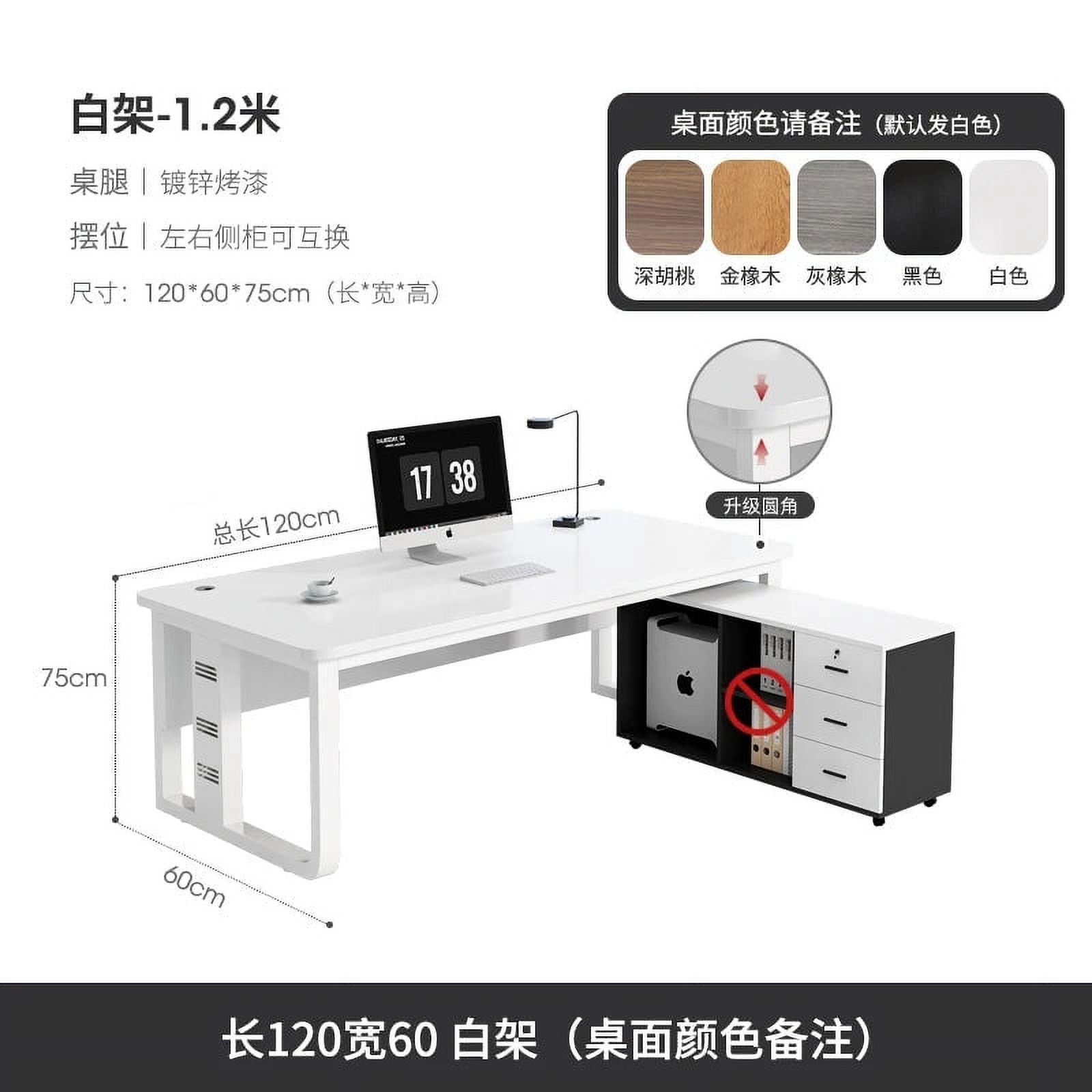 Dark Wood Reception Office Desk Vanity Corner Reception Secretary ...