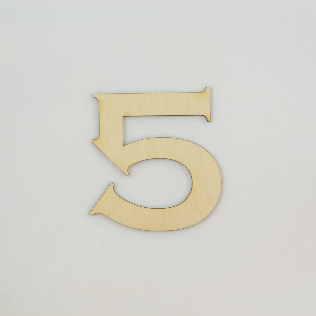 1 Pc, 6 Inch X 1/4 Inch Wood Numbers 5 In The Copperplate Gothic Bold ...