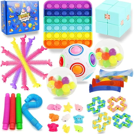 3 Packs Pop Bubble Fidget Toy, Sensory Figit Set Silicone Cute Figetget ...