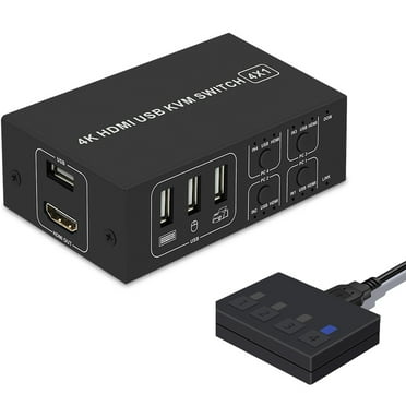 BENFEI USB 3.0 HDMI KVM Switch(8K@60Hz) with 4 USB 3.0 Ports for 2 Computers Sharging Monitor ...