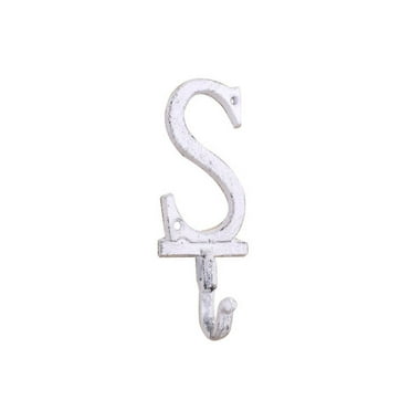 Whitewashed Cast Iron Letter F Alphabet Wall Hook 6" - Walmart.com