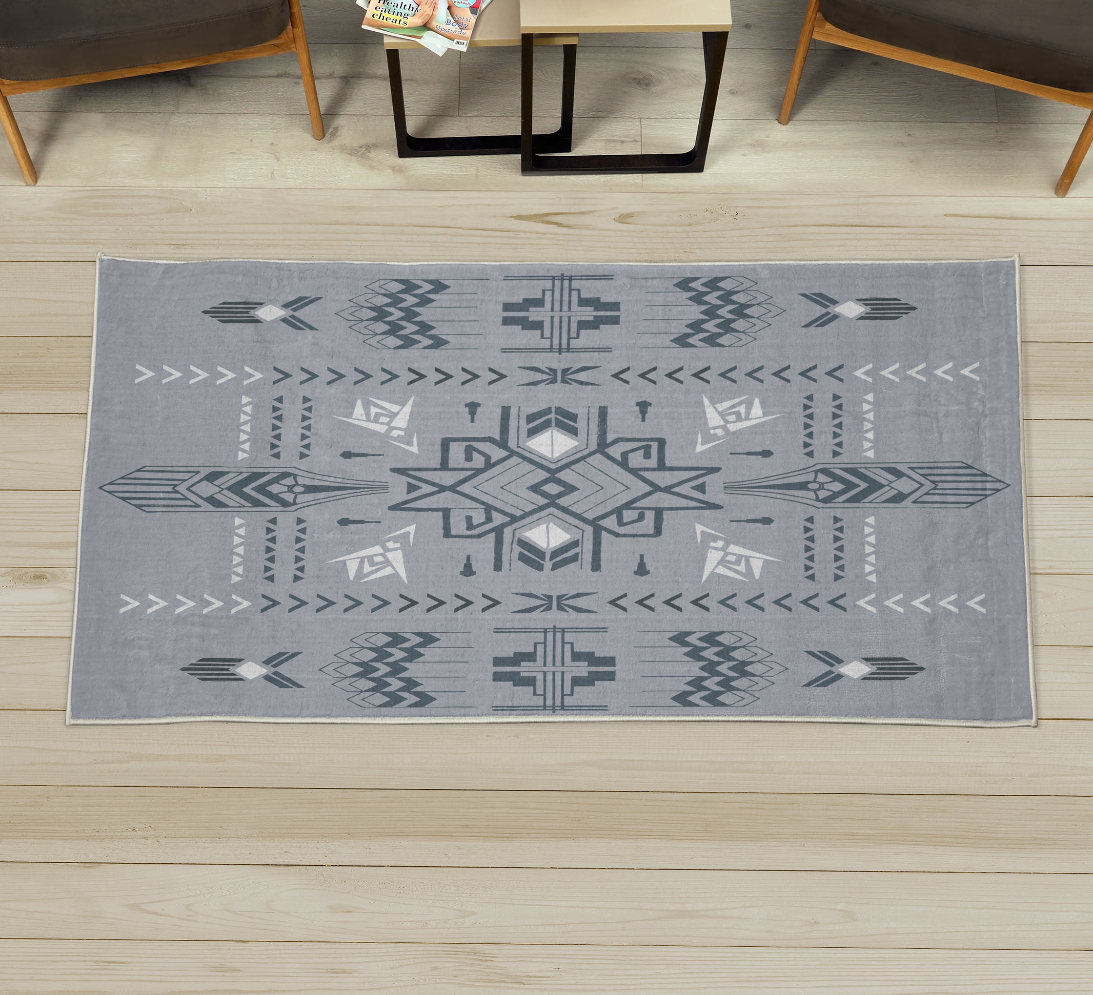 Geometric Decorative Rug, Tribal Hand Drawn Vintage Aztec Background in ...