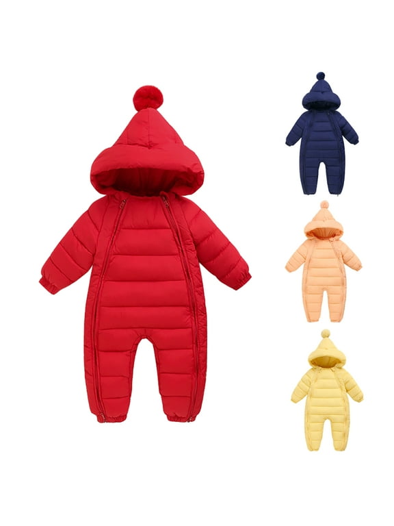 Lovebay Newborn Baby Girl Boy Hooded Bear Snowsuit Down Jumpsuit Puffer Romper Coat - Walmart.com