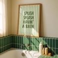 Affixzi Green Striped Bath Poster, Stretched Art, Fun Bathroom Wall ...
