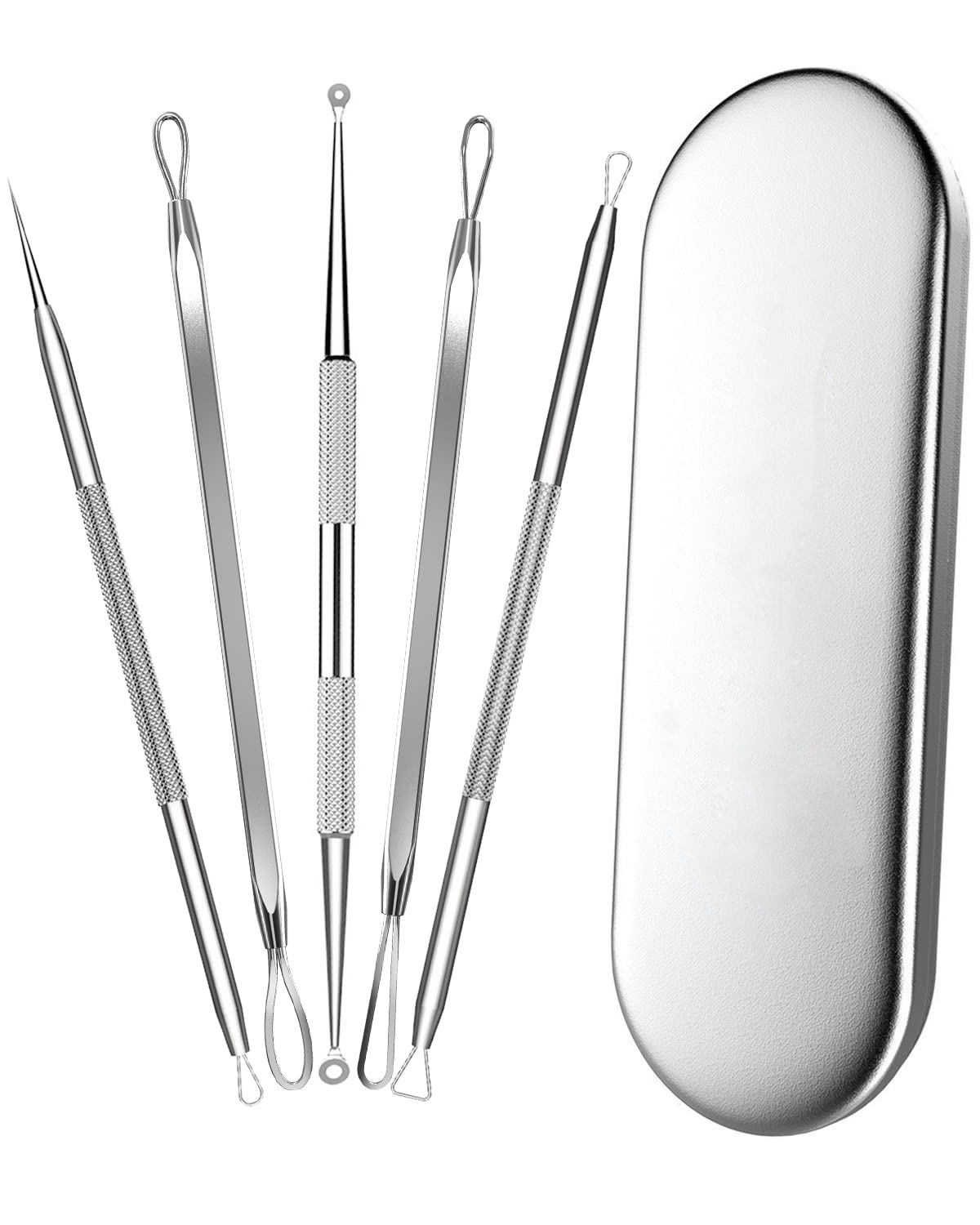 Blackhead Remover Tool, Pimple Popper Tool Kit, Blackhead Extractor ...