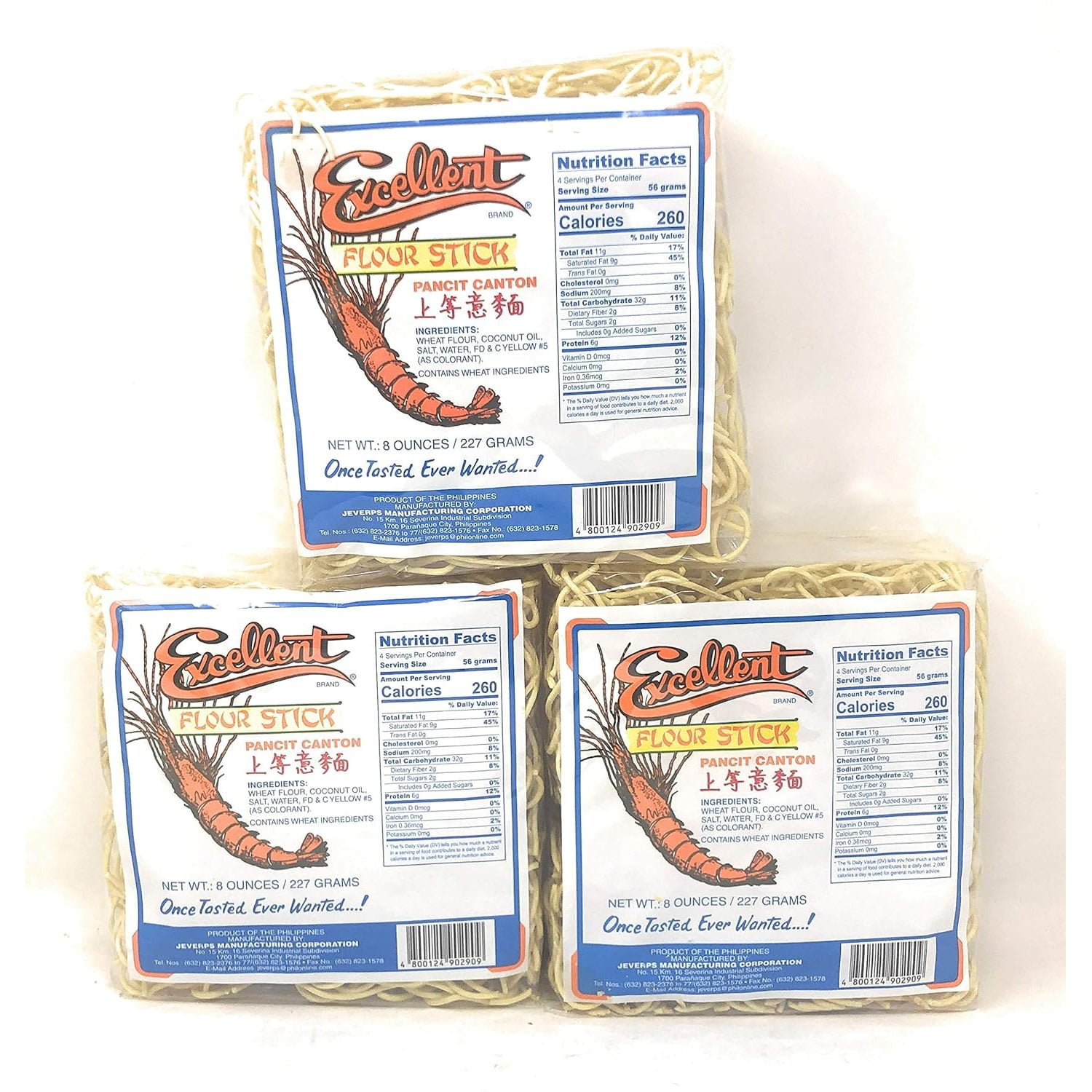 Excellent Pancit Canton Noodles, 8oz (227 Grams) 3 Pack | Walmart en línea