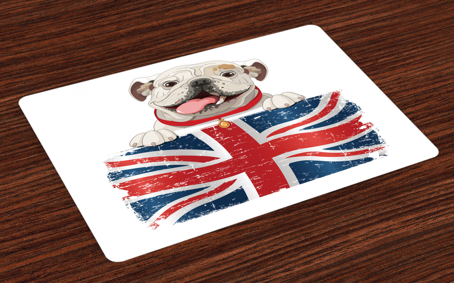 Ambesonne English Bulldog Place Mats Set of 4, British Dog, Standard ...