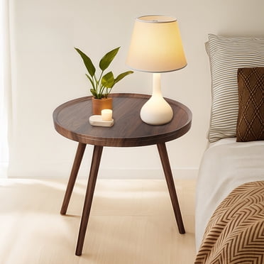 Portable Solid Wood Folding Side Table 2-Piece Set - Natural - Walmart.com