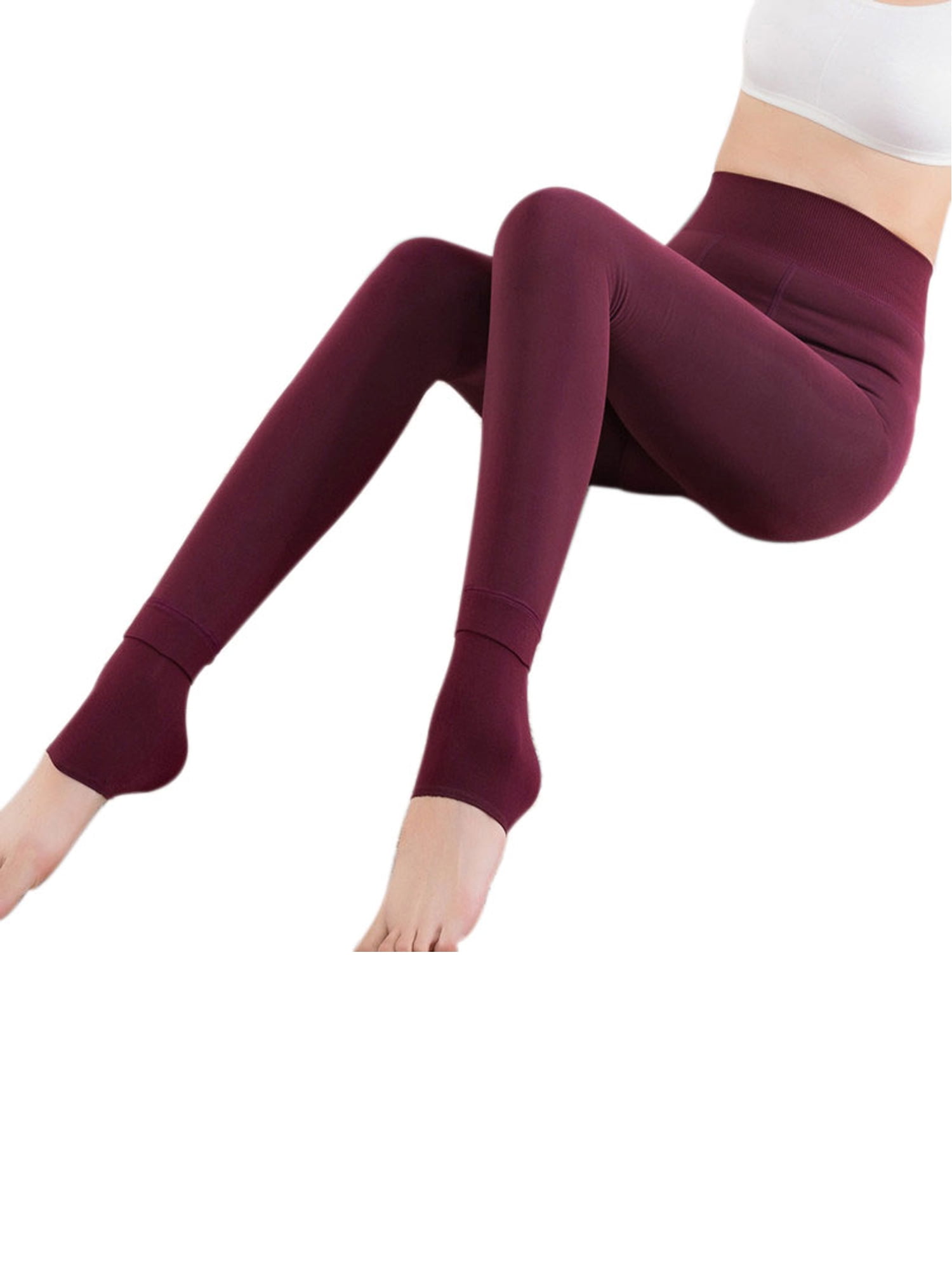 JBEELATE Women Warm Fleece Tights High Waisted Opaque Lined Thick ...