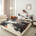 Castle Fairy Kids Teens Adults Oriental Ukiyoe Bed Sheets,Black Red ...